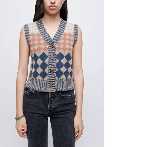 Re/Done | Jackets & Coats | Nwt Redone 5s Cardigan Vest In Beige Multi ...